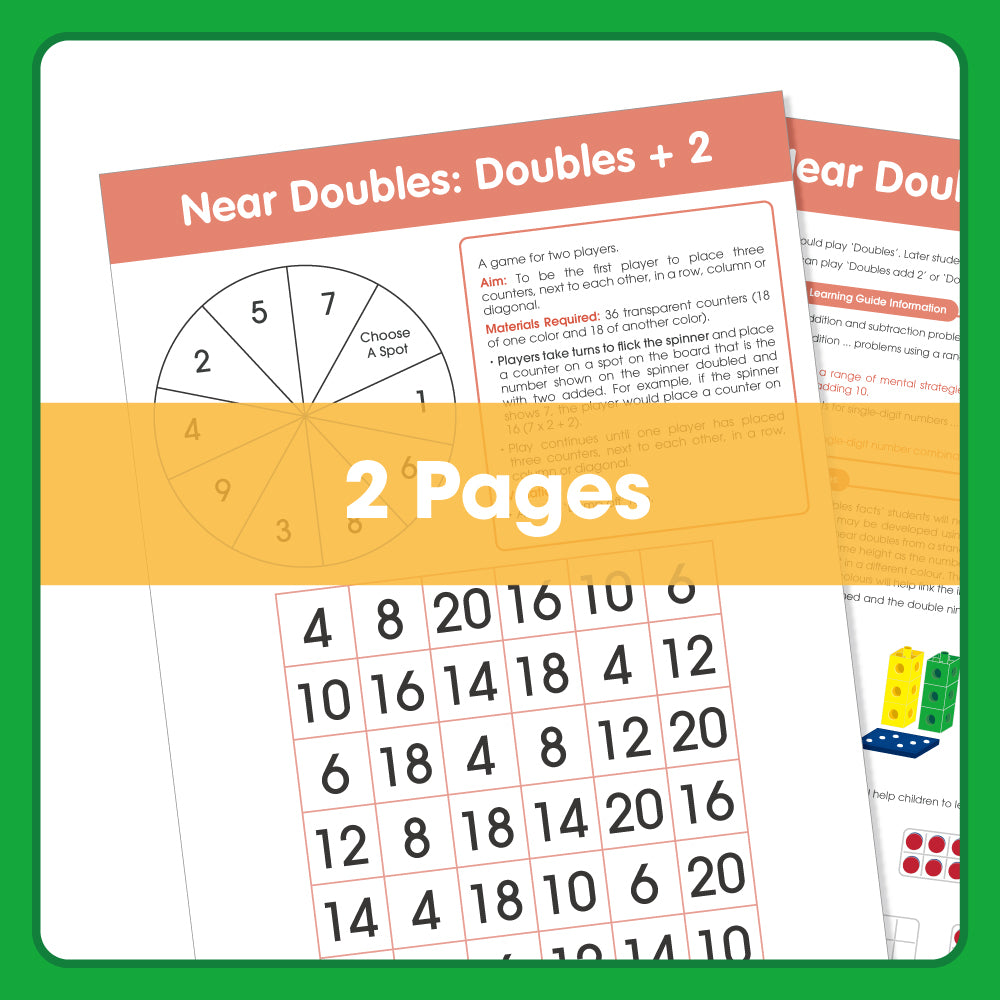 Edx Education Board Games Near Doubles: Doubles +2– Grade 1 to 3 – UK Shopedx