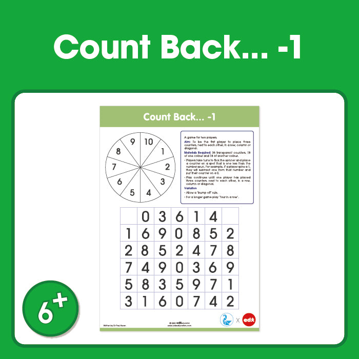 Edx Education Board Games Count Back -1 – UK Shopedx