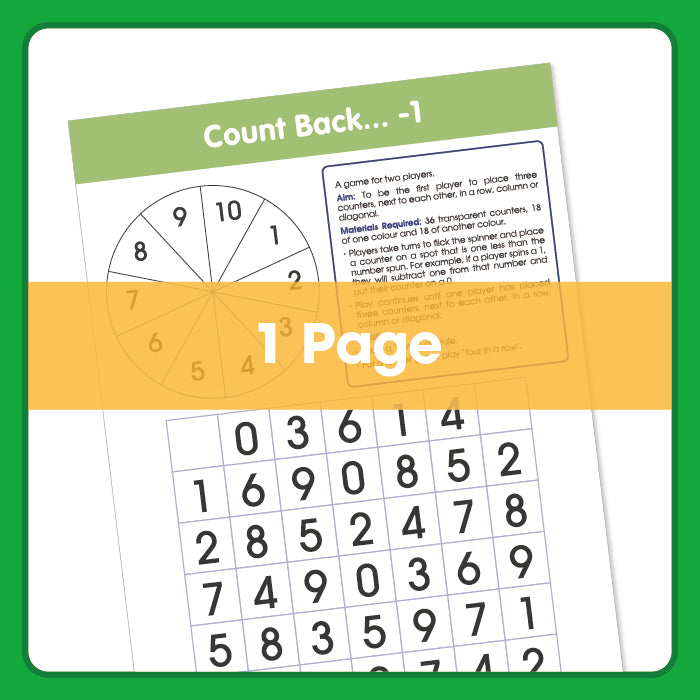 Edx Education Board Games Count Back -1 – UK Shopedx